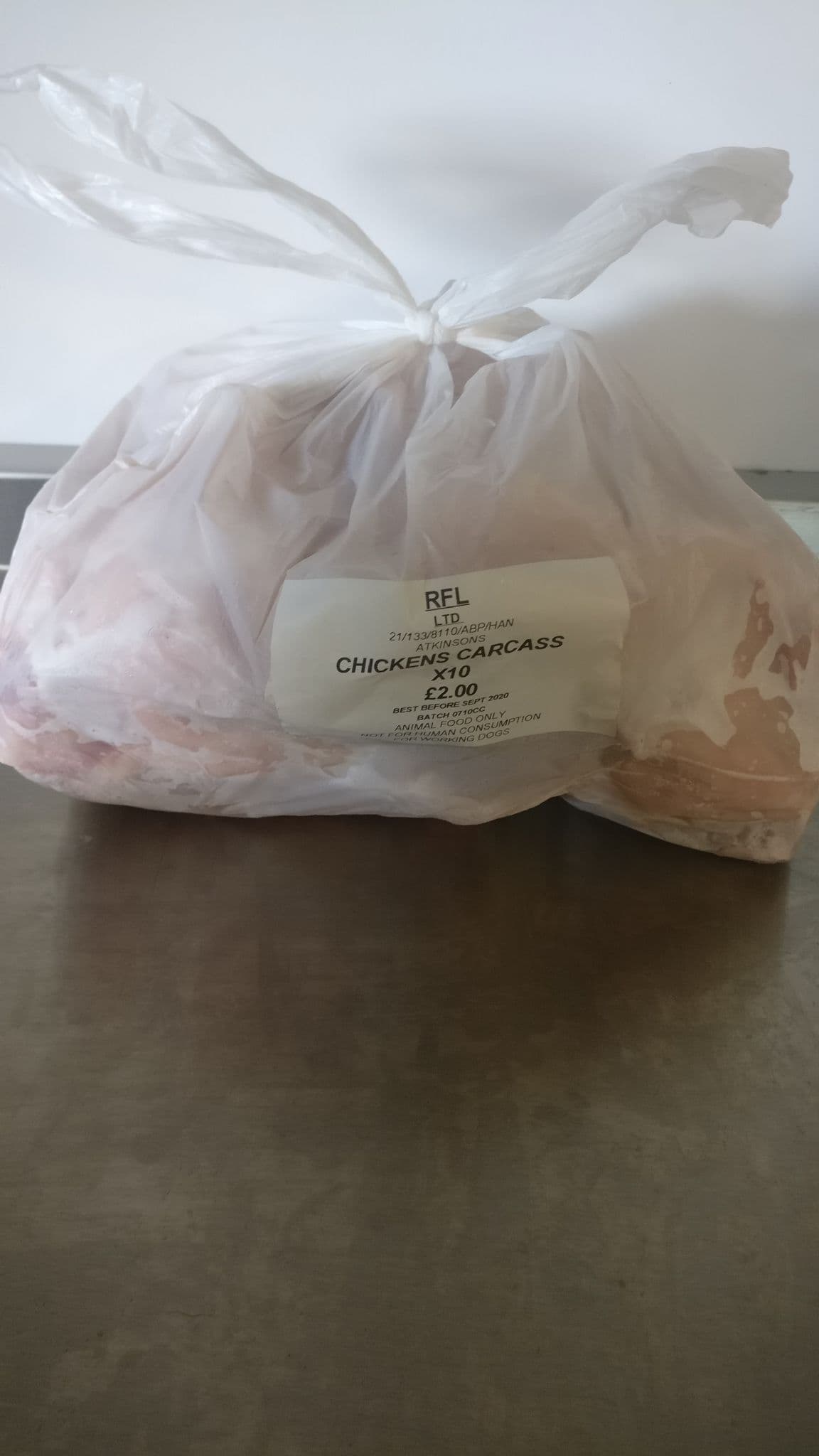 Chicken Carcass 2kg Raw Feeding Lancs Ltd