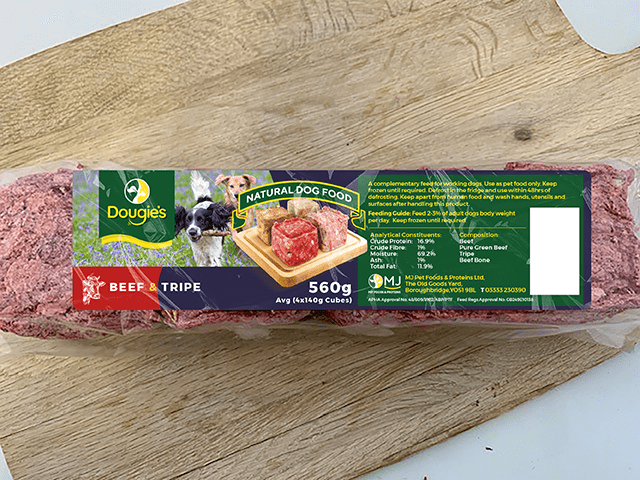 Dougies Beef and tripe 560gm – Raw Feeding Lancs Ltd